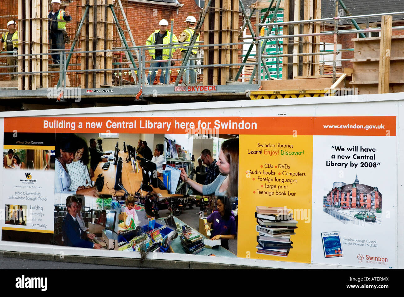 Library building construction workers hi-res stock photography and ...