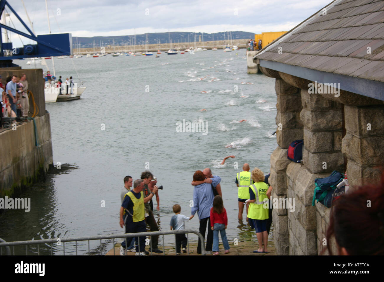 Winners of the Dun Laoghaire Harbour swim competition, Dublin, Ireland ...
