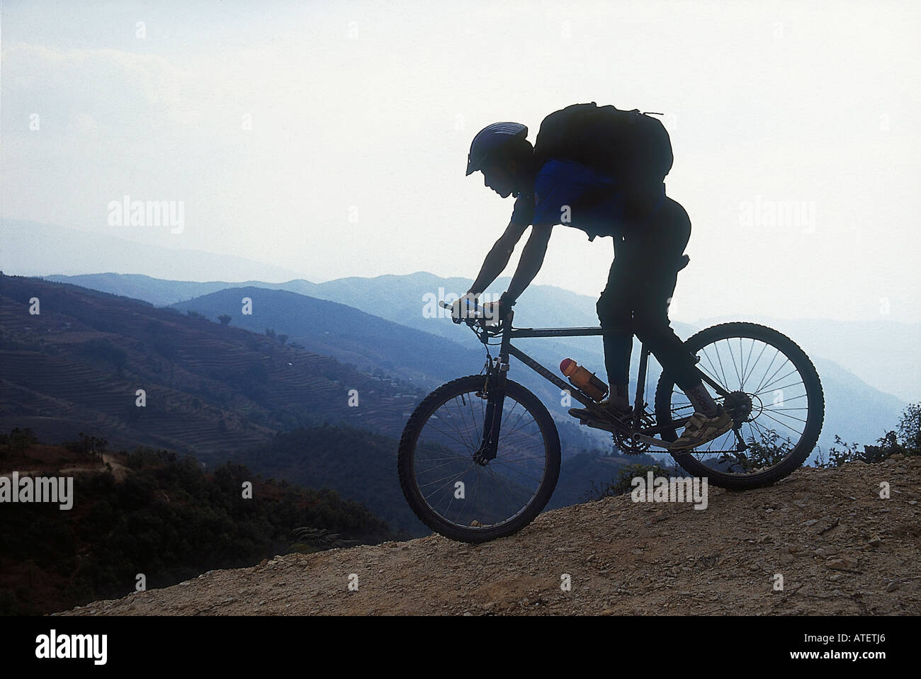 Cycling the ridge from Jhule Point Stock Photo - Alamy
