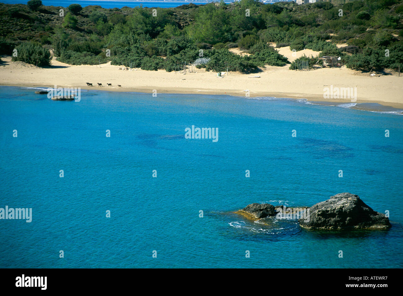 Glystra beach with some of the best sands on the island Stock Photo - Alamy