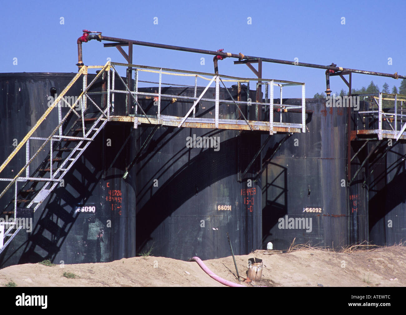 Oil Storage Tanks, Montana Stock Photo - Alamy