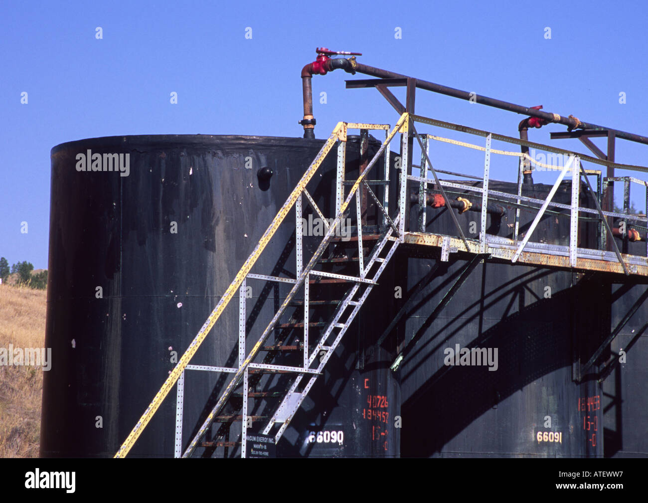 Oil Storage Tanks, Montana Stock Photo - Alamy