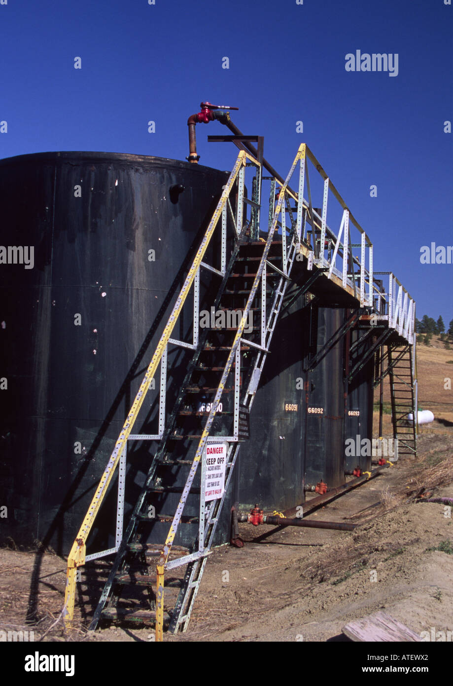 Oil Storage Tanks, Montana Stock Photo - Alamy
