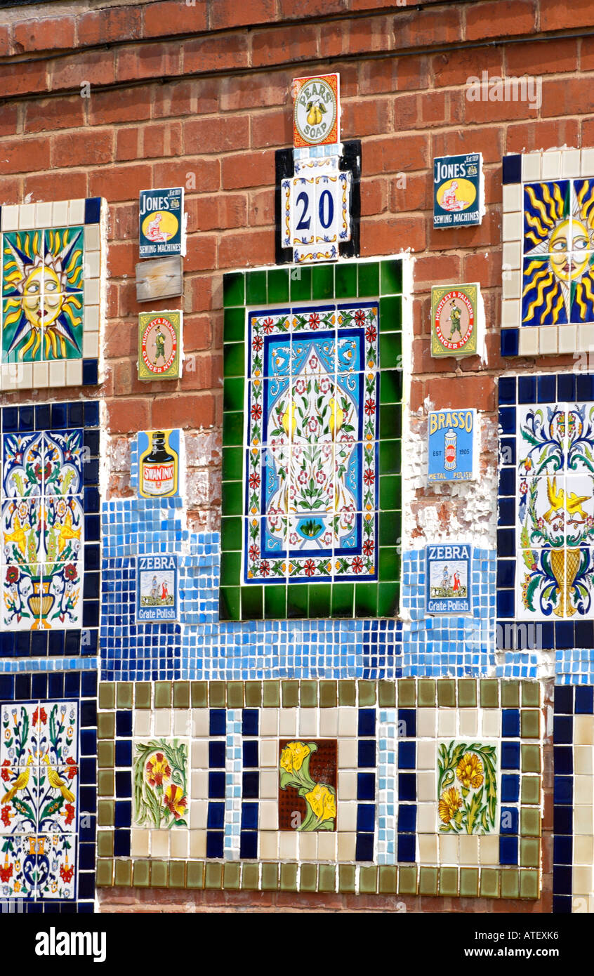 Old tile display on red hi-res stock photography and images - Alamy