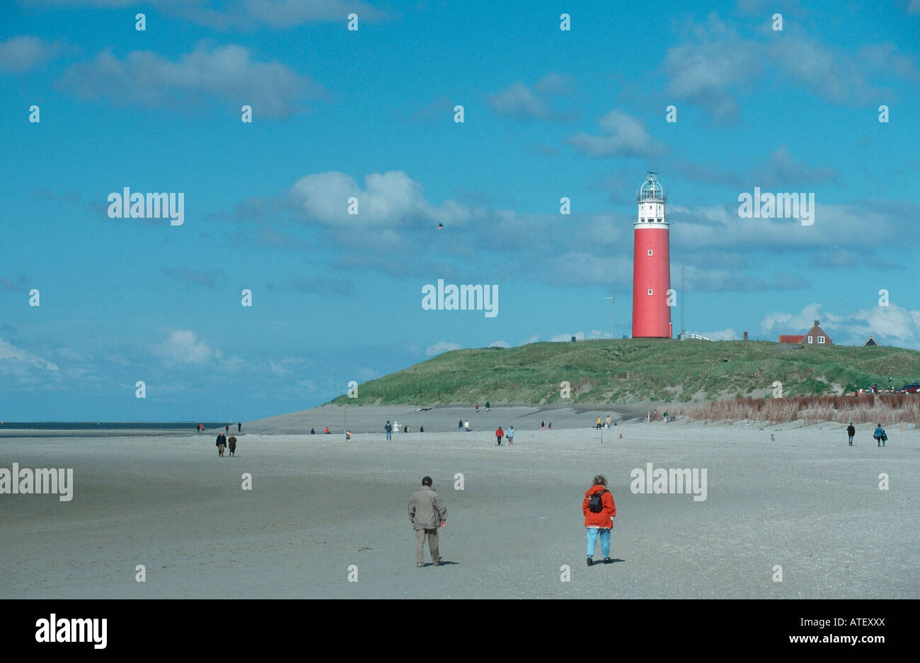 Beach and Lighthouse Stock Photo - Alamy