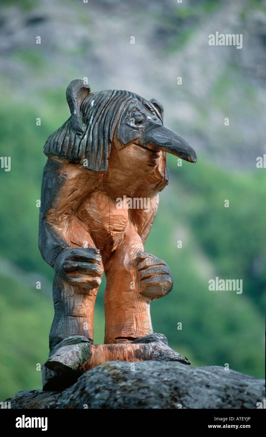 Wooden troll statues hi-res stock photography and images - Alamy