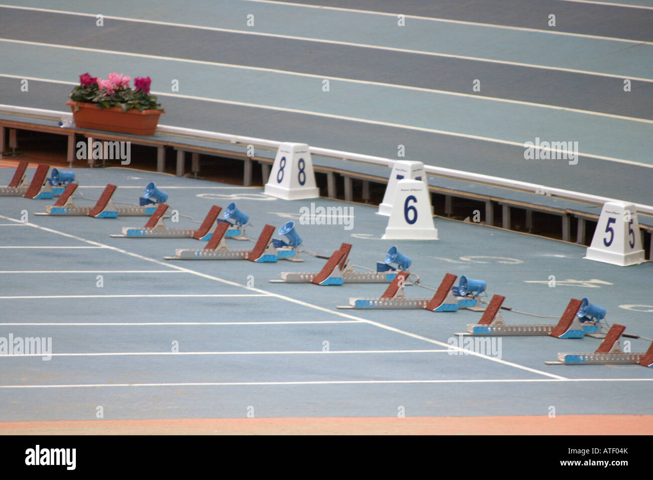 speed race starting point from indoors stadium Stock Photo - Alamy