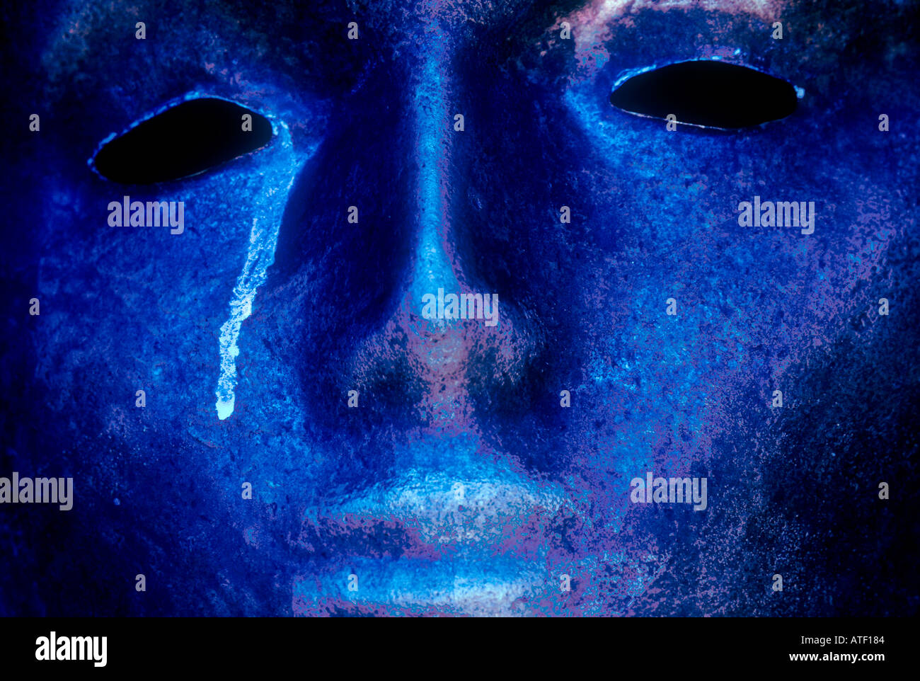 Image of face with tear running down cheek Stock Photo - Alamy
