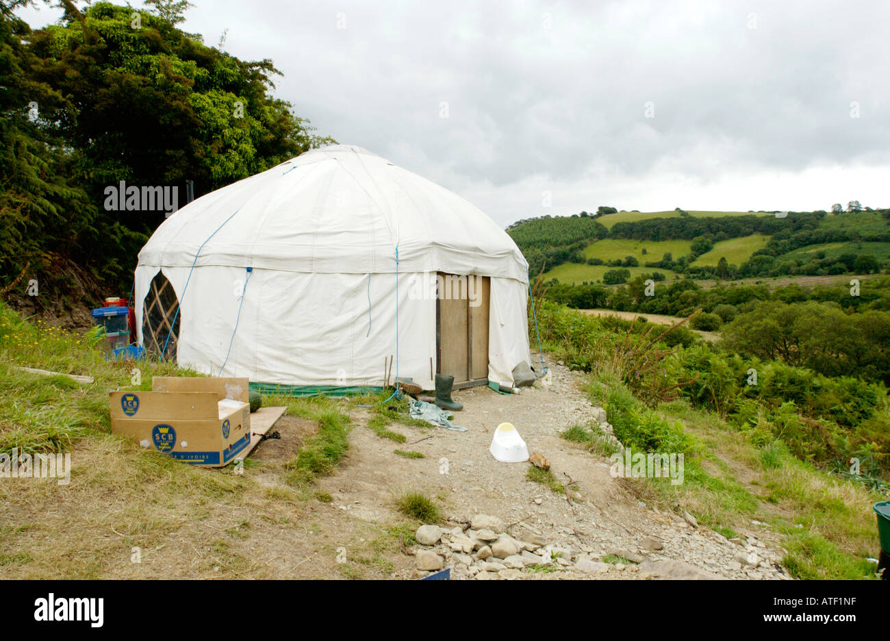 Yurt at Tipi Valley Cwmdu near Talley Carmarthenshire West Wales UK GB ...