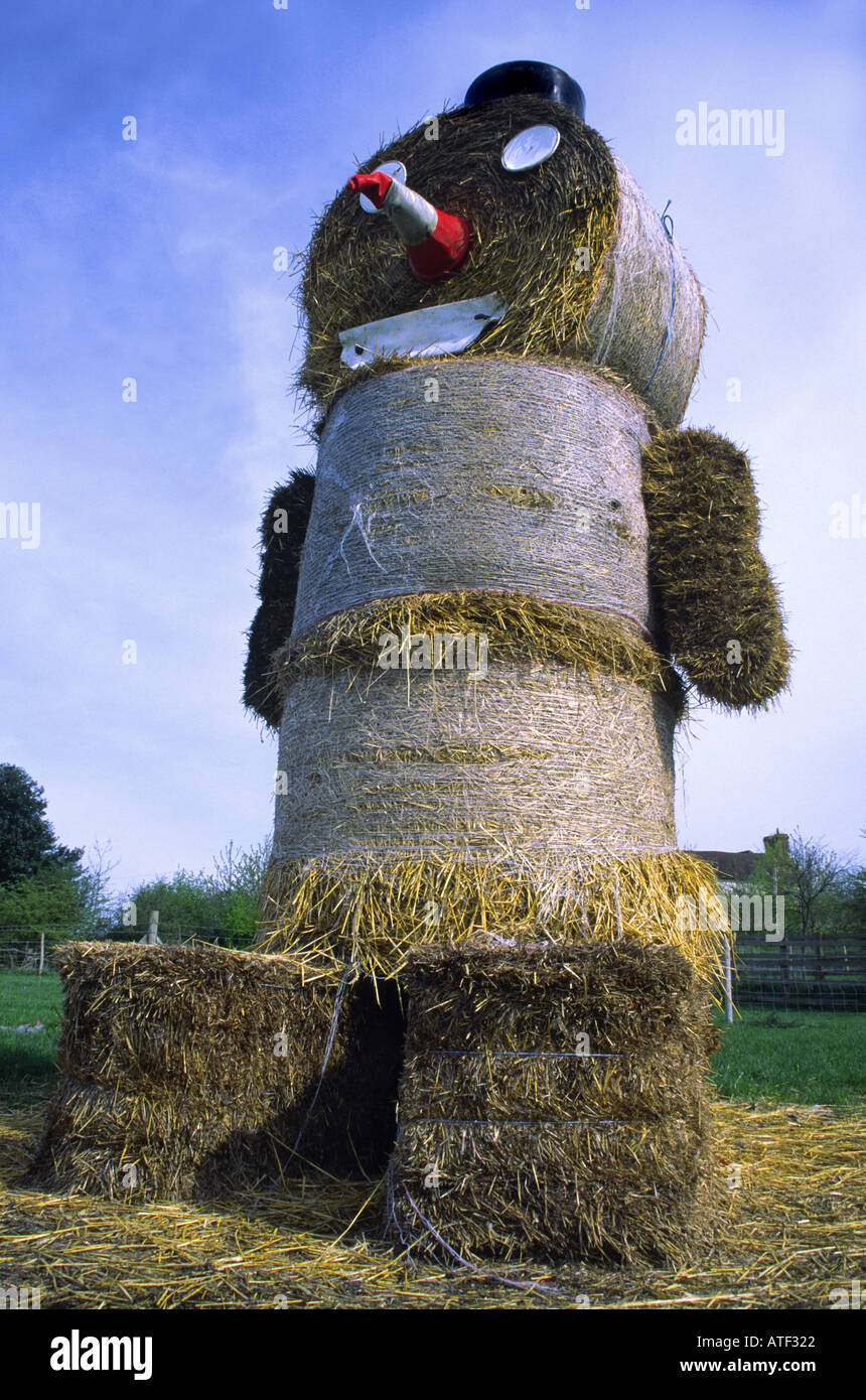 Figure made from Hay Bales in Warwickshire England UK Stock Photo - Alamy