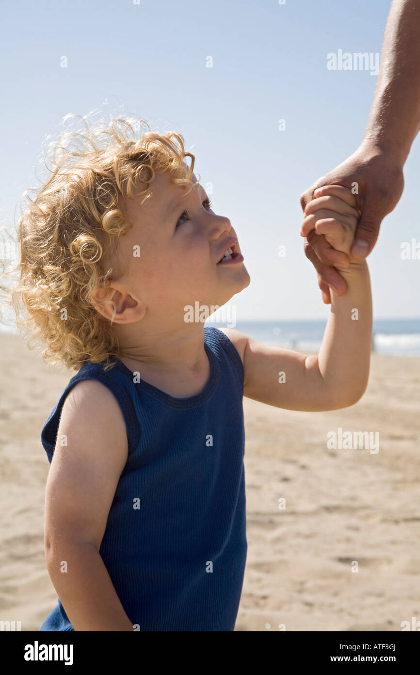 21 month old boy on beach, Santa Monica, Los Angeles, USA Stock Photo ...