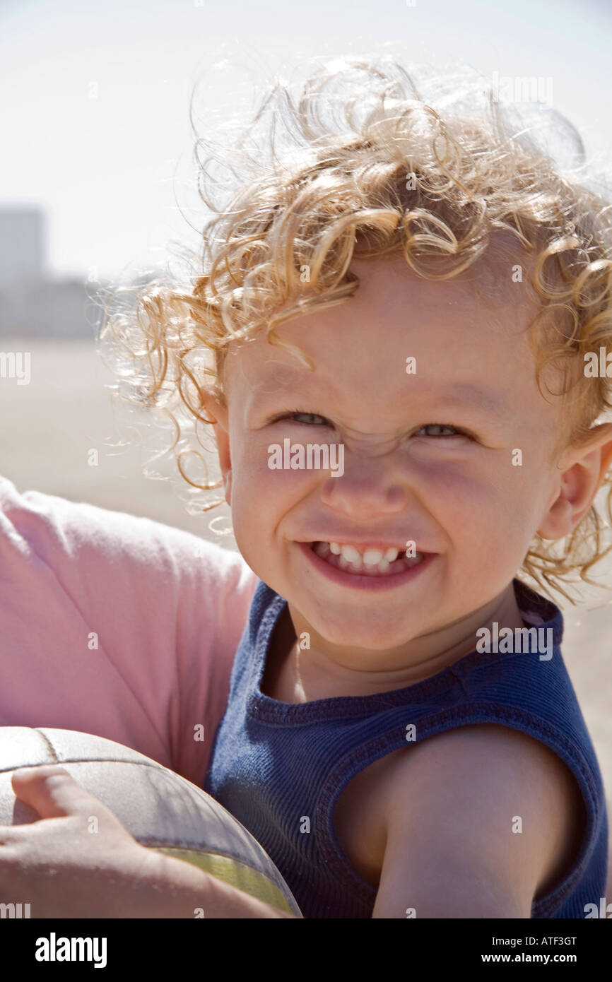21 month old boy on beach, Santa Monica, Los Angeles, USA Stock Photo ...