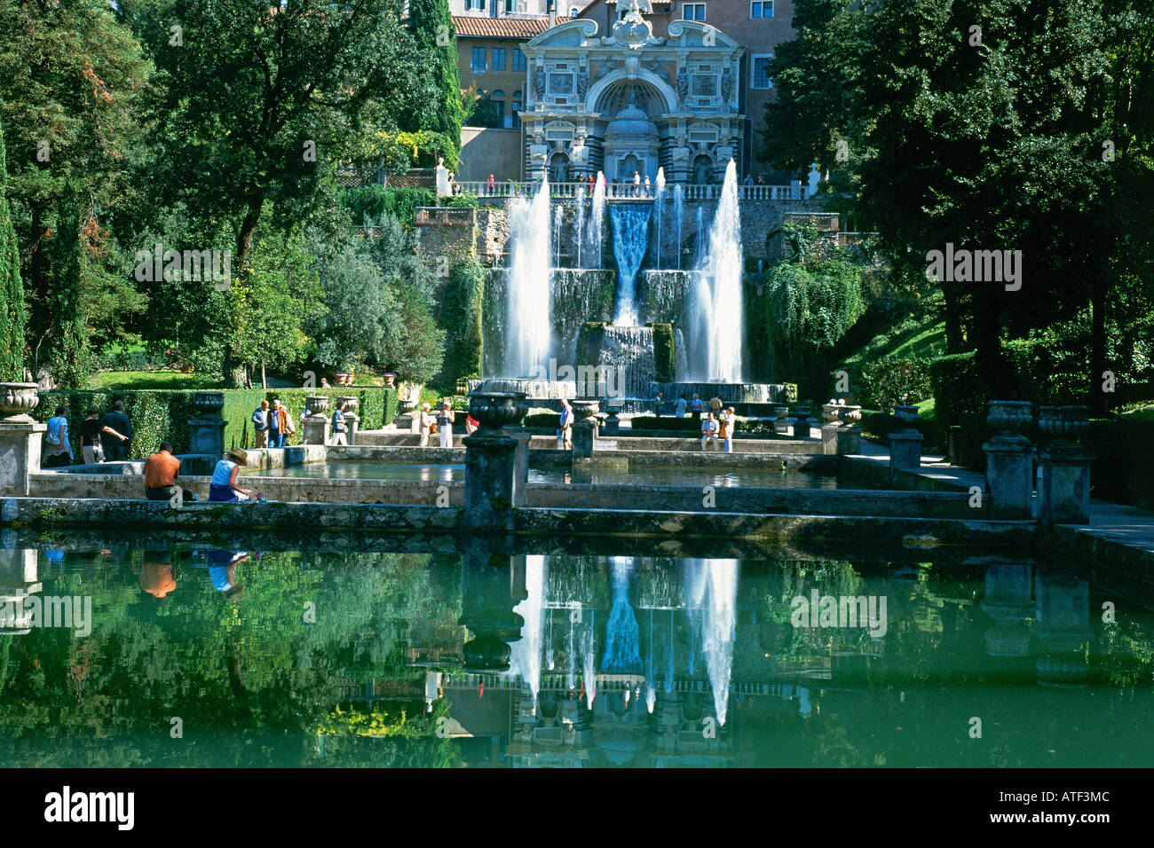 Water fountains at Tivoli Villa d Este just outside Rome Stock Photo ...