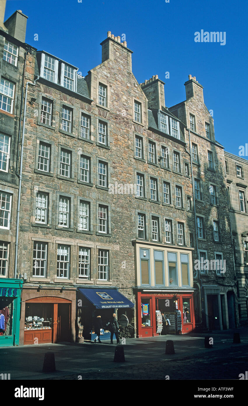 Edinburgh Royal Mile shops and tenements on the Royal Mile in the ...