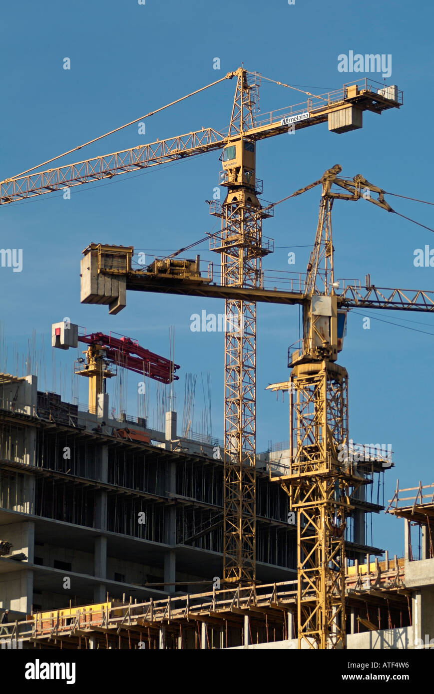 Cranes on a Construction Site Stock Photo - Alamy