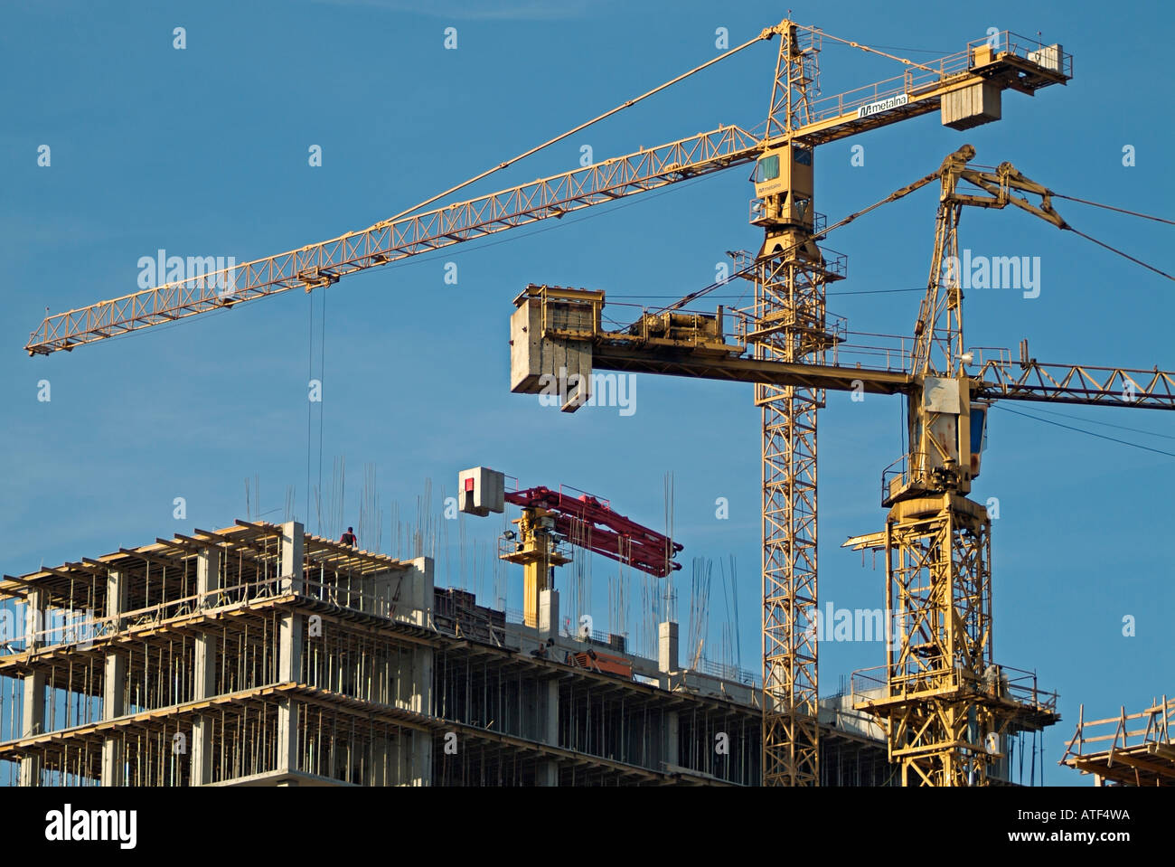 Cranes on a Construction Site Stock Photo - Alamy