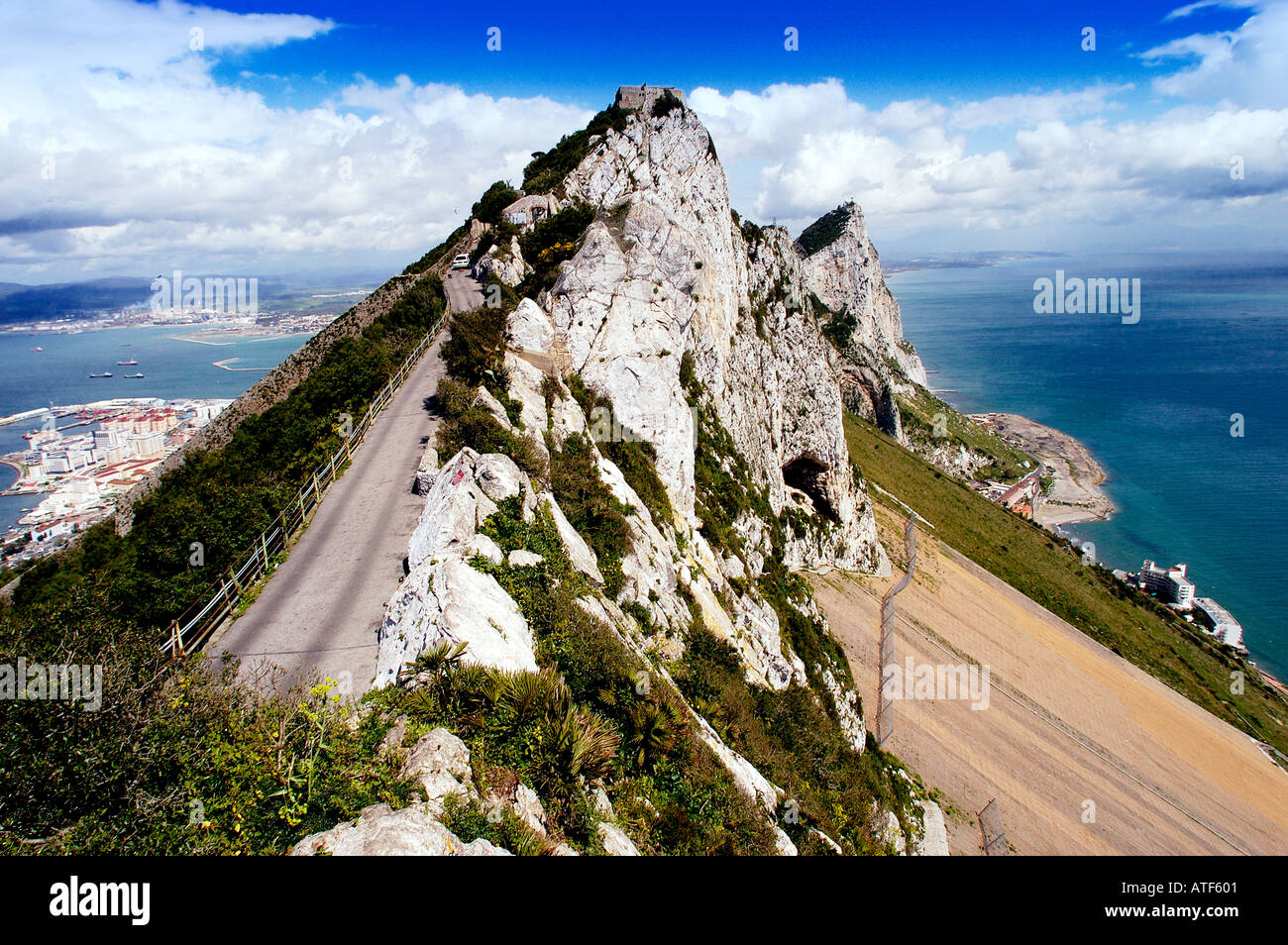the rock of Gibraltar view from the top Stock Photo - Alamy