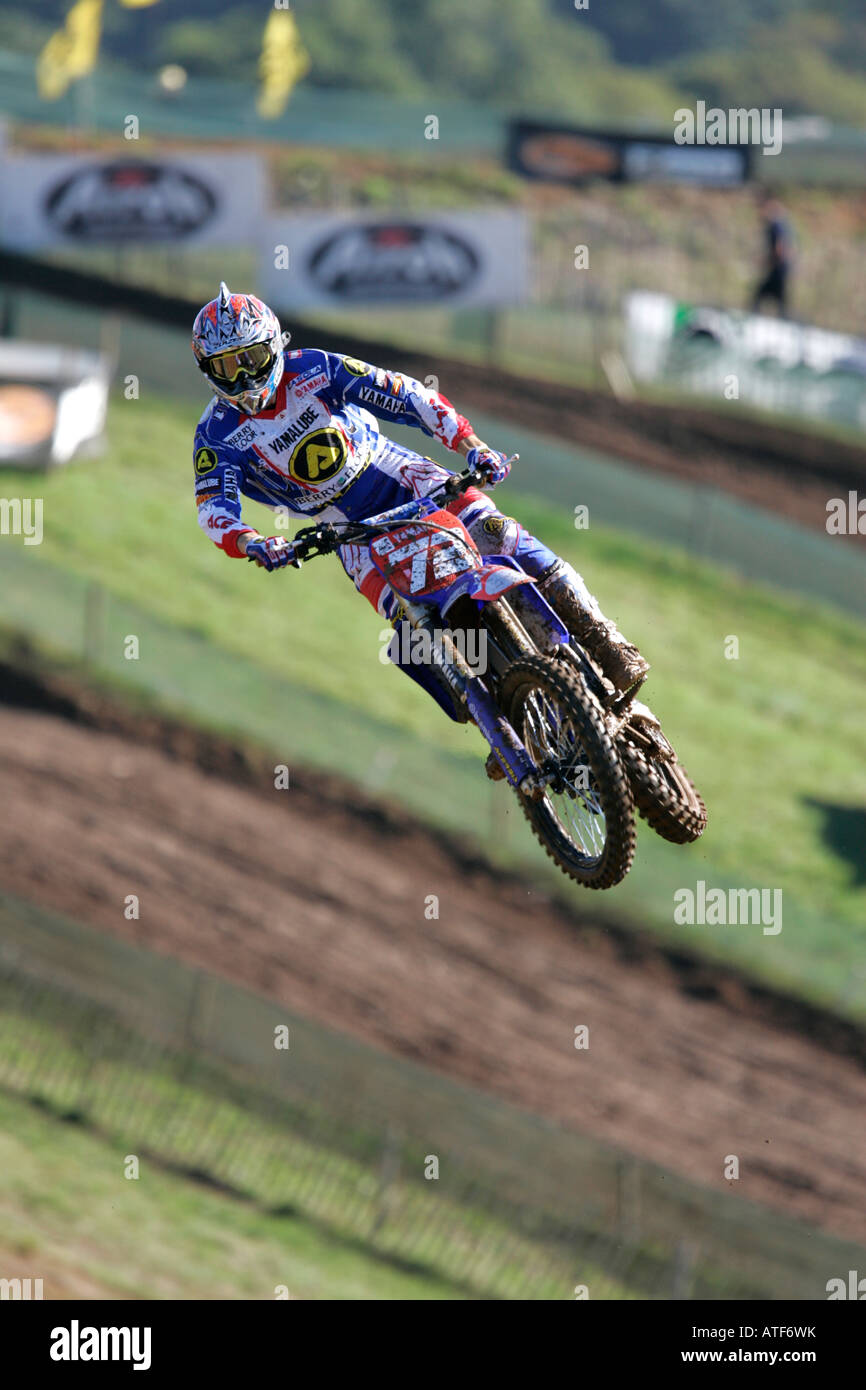 A Motocross MX racer in action Stock Photo - Alamy