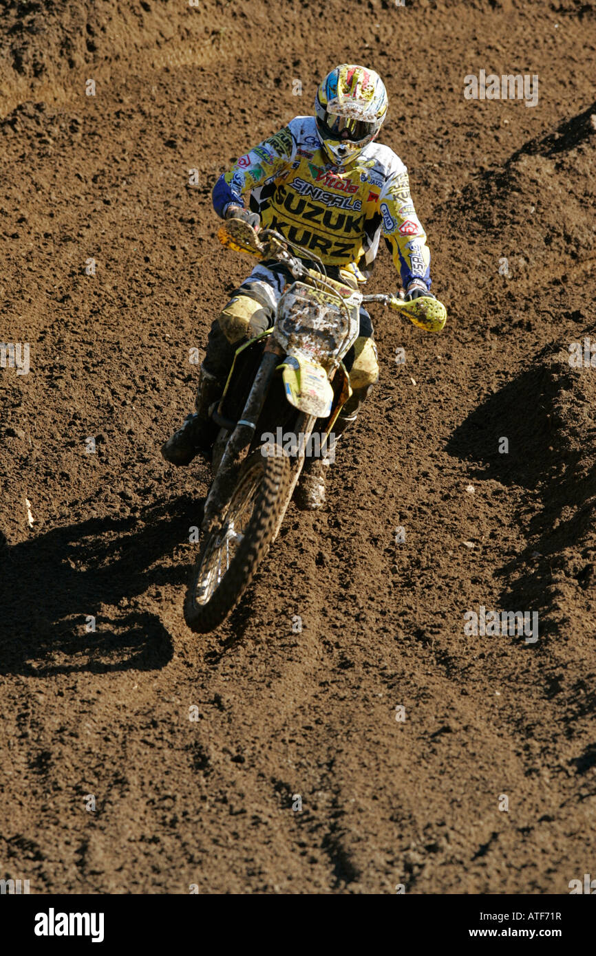 A Motocross MX racer in action Stock Photo - Alamy