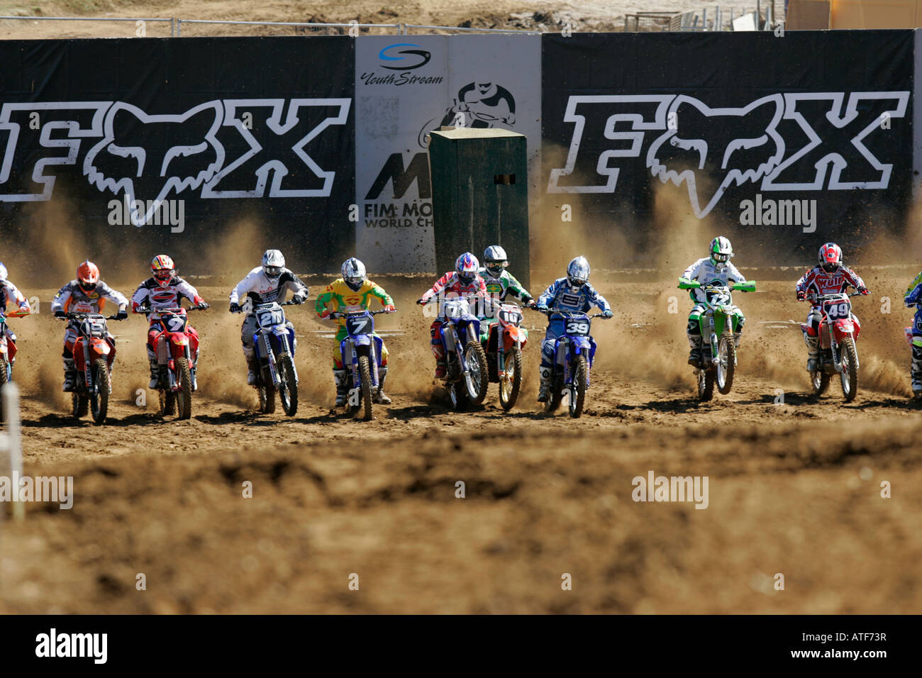 Motocross MX racers in action Stock Photo - Alamy