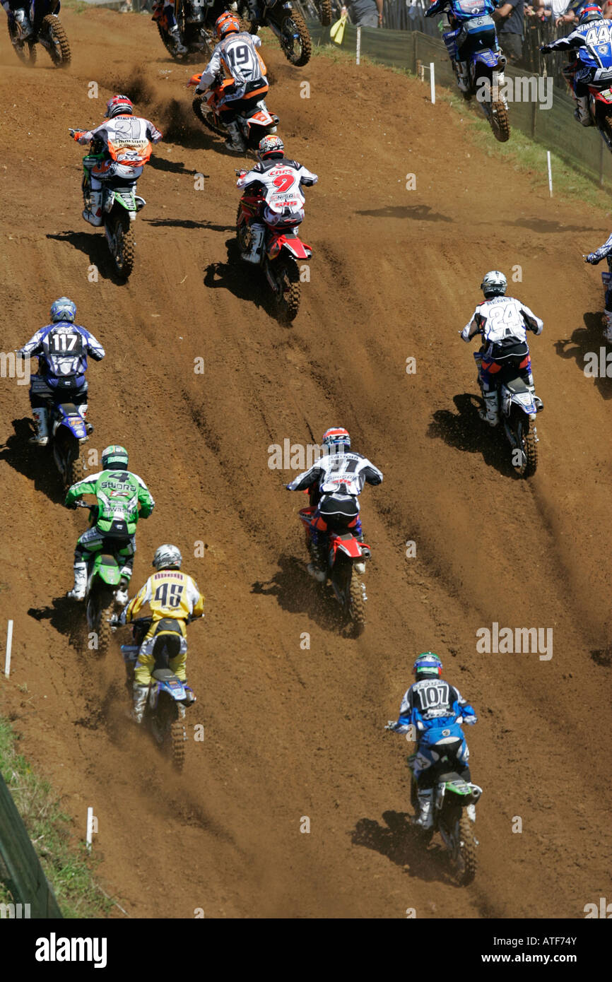 Motocross MX racers in action Stock Photo - Alamy
