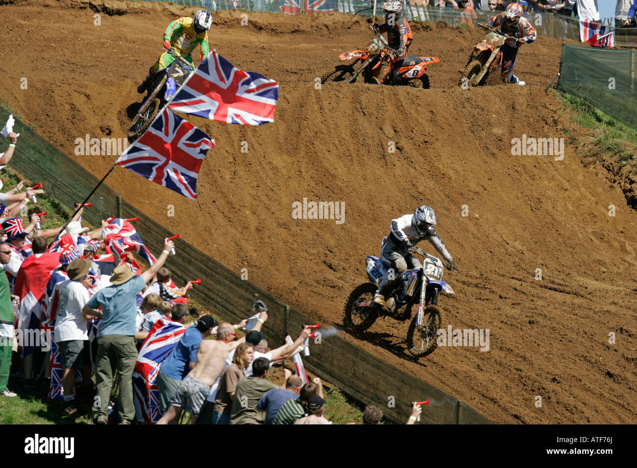 Motocross MX racers in action Stock Photo - Alamy