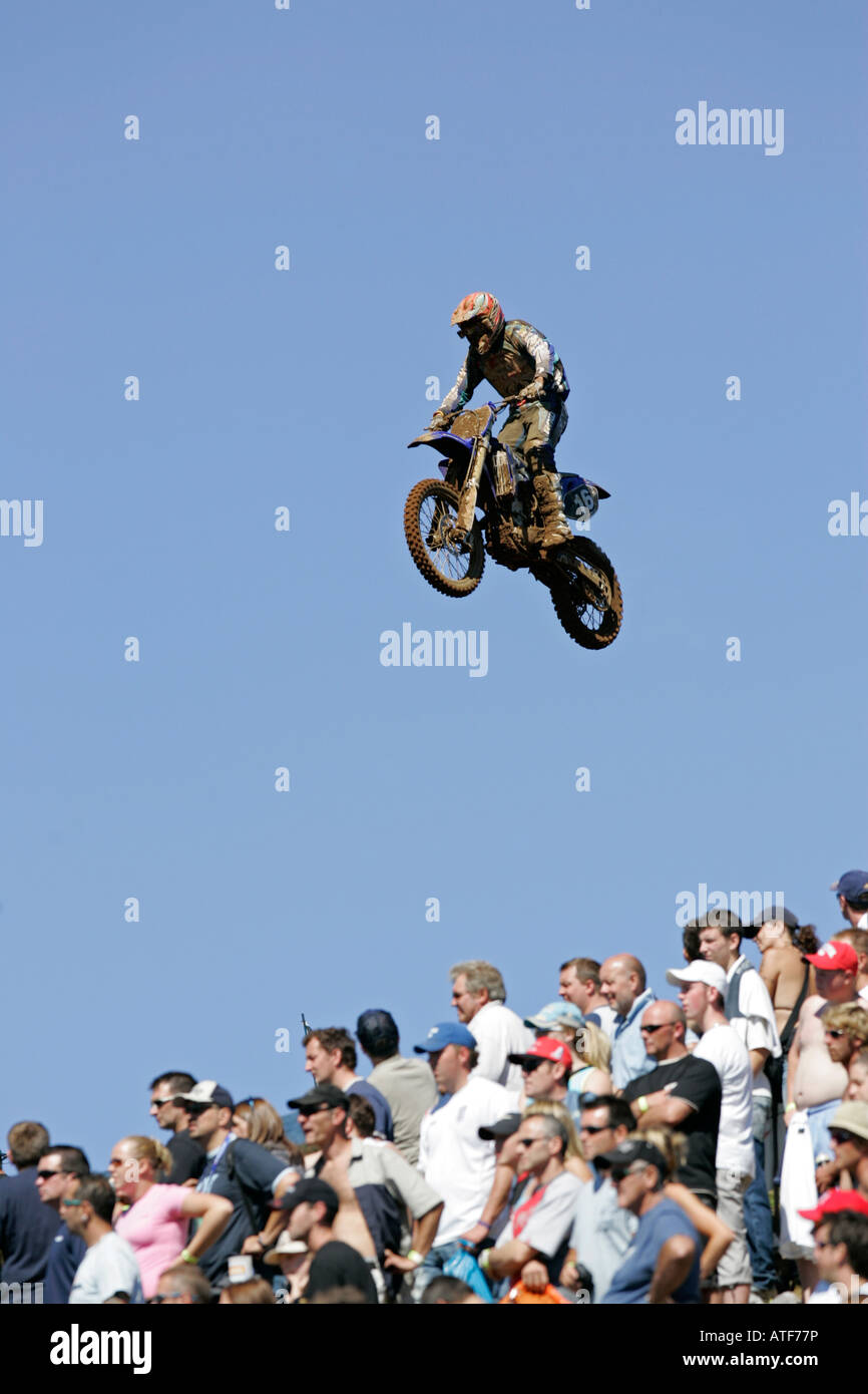 A Motocross MX racer in action Stock Photo - Alamy