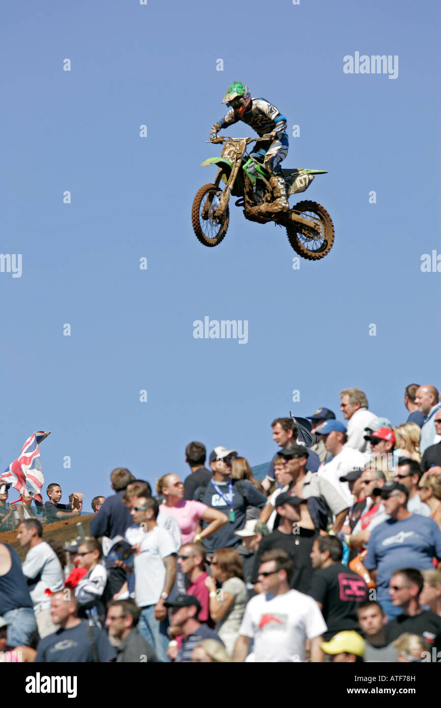 A Motocross MX racer in action Stock Photo - Alamy