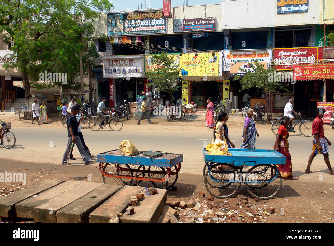 south indian village street scene near madurai Stock Photo - Alamy
