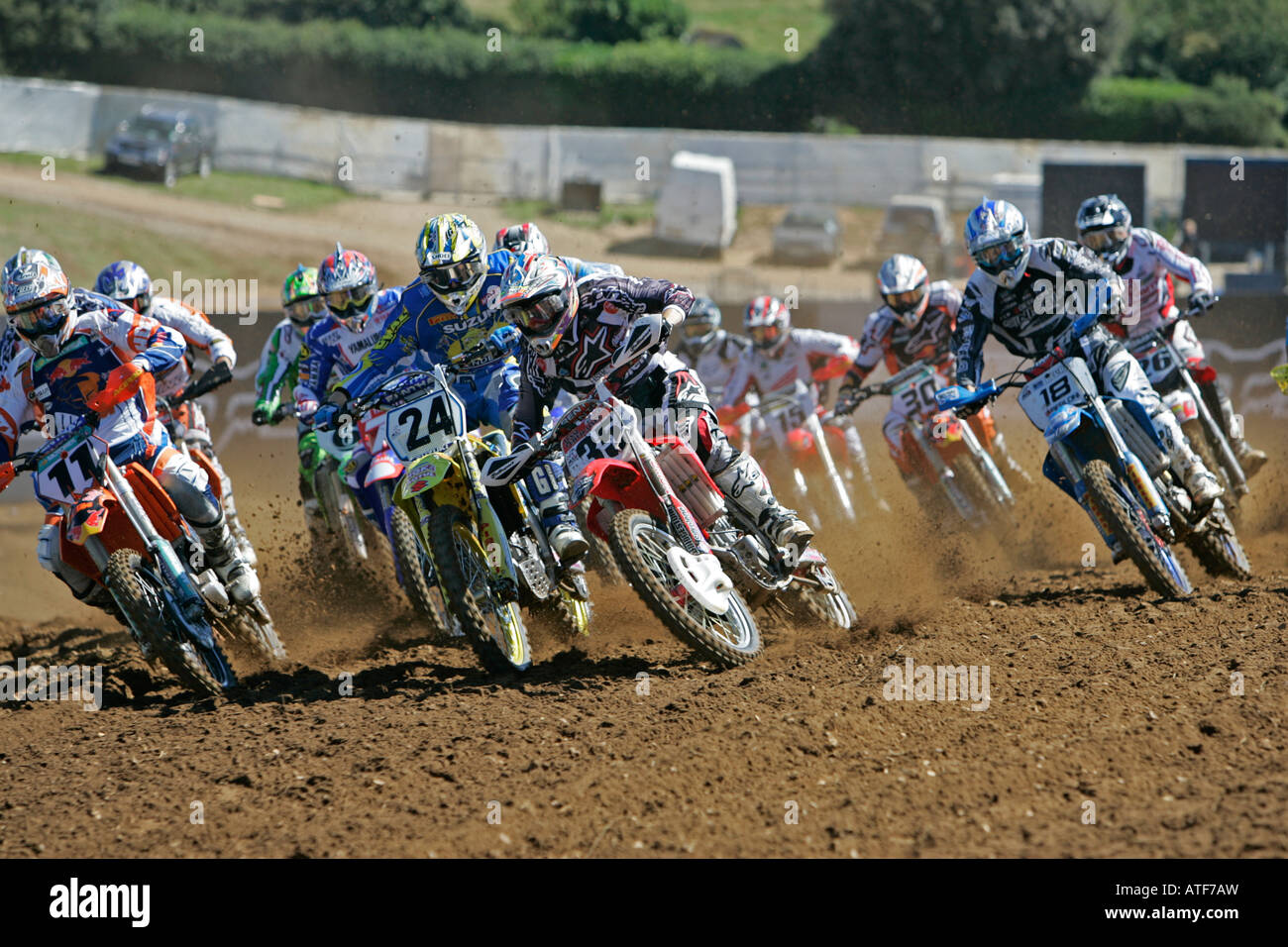 Motocross MX racers in action Stock Photo - Alamy