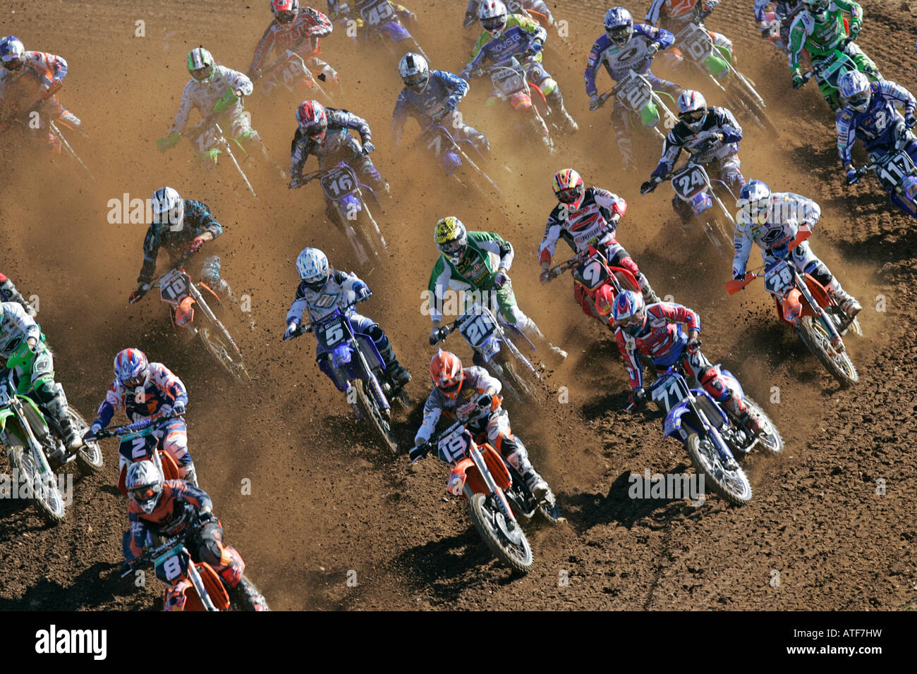 Motocross MX racers in action Stock Photo - Alamy