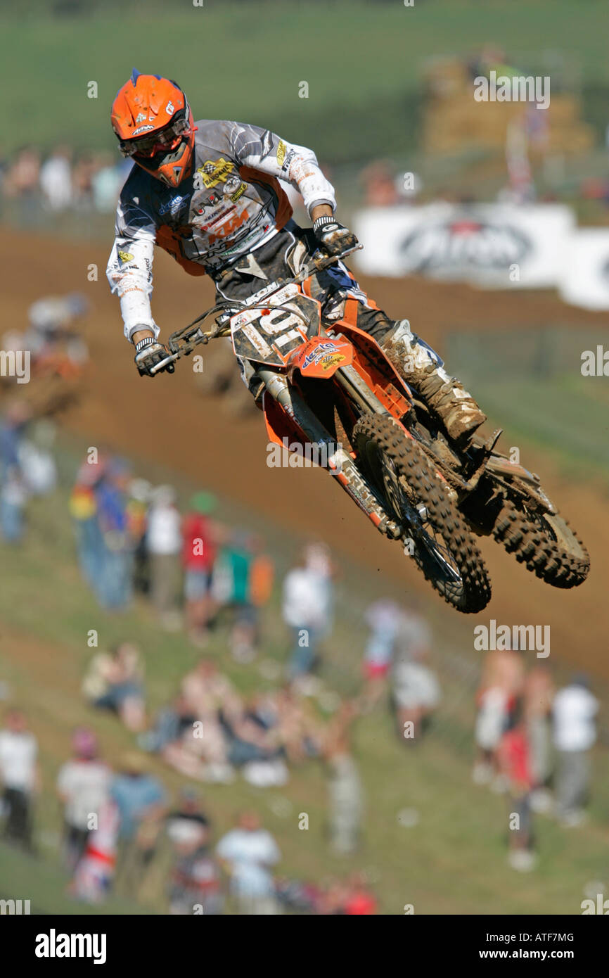 A Motocross MX racer in action Stock Photo - Alamy