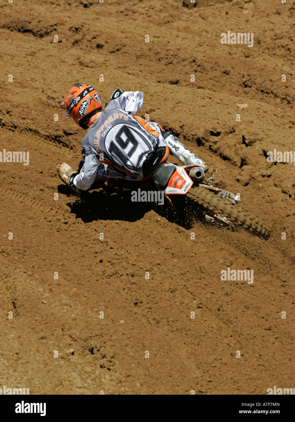 A Motocross MX racer in action Stock Photo - Alamy