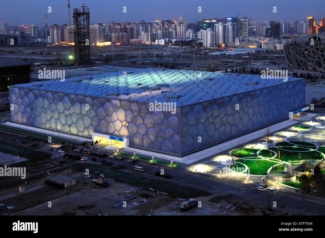National Swimming Centre for the Beijing 2008 Olympic Games at dusk. 27 ...