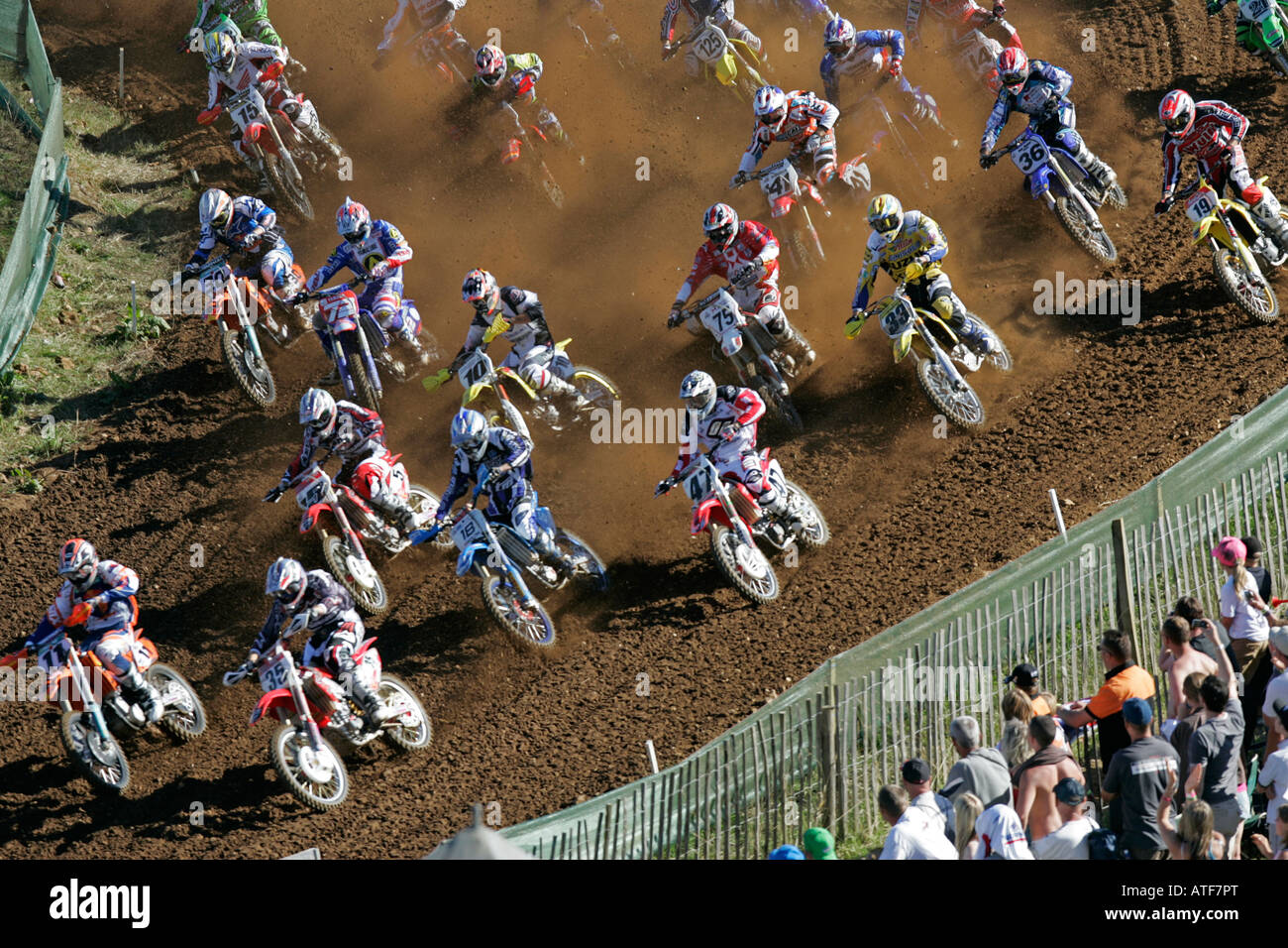Motocross MX racers in action Stock Photo - Alamy