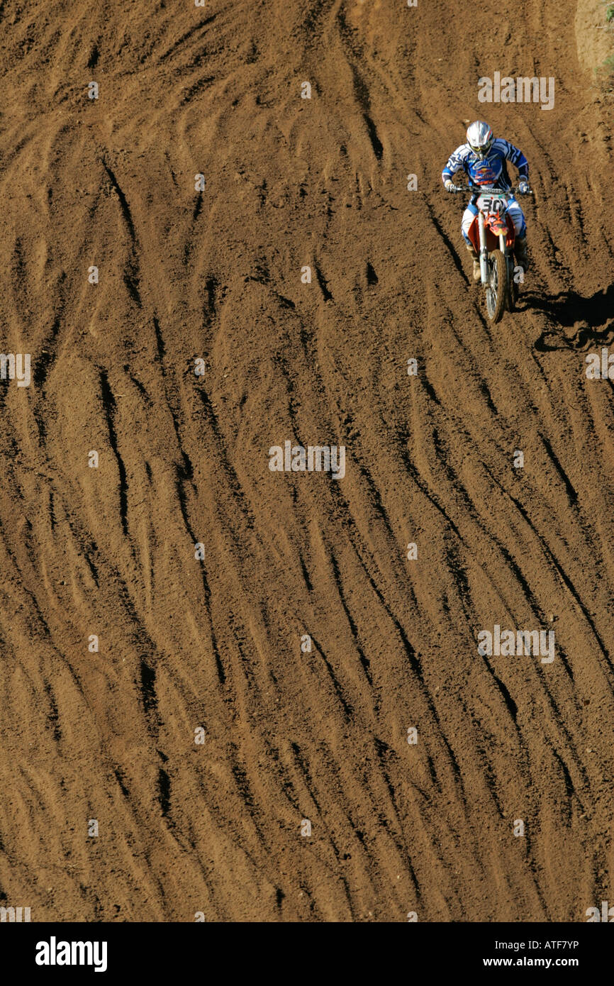 A Motocross MX racer in action Stock Photo - Alamy