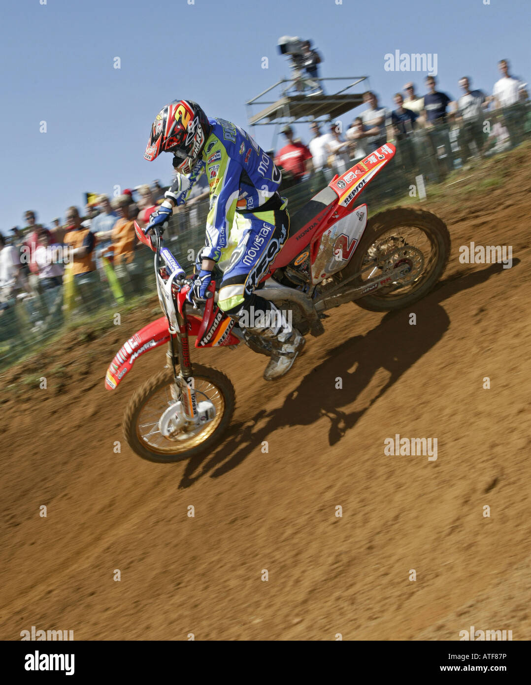 A Motocross MX racer in action Stock Photo - Alamy