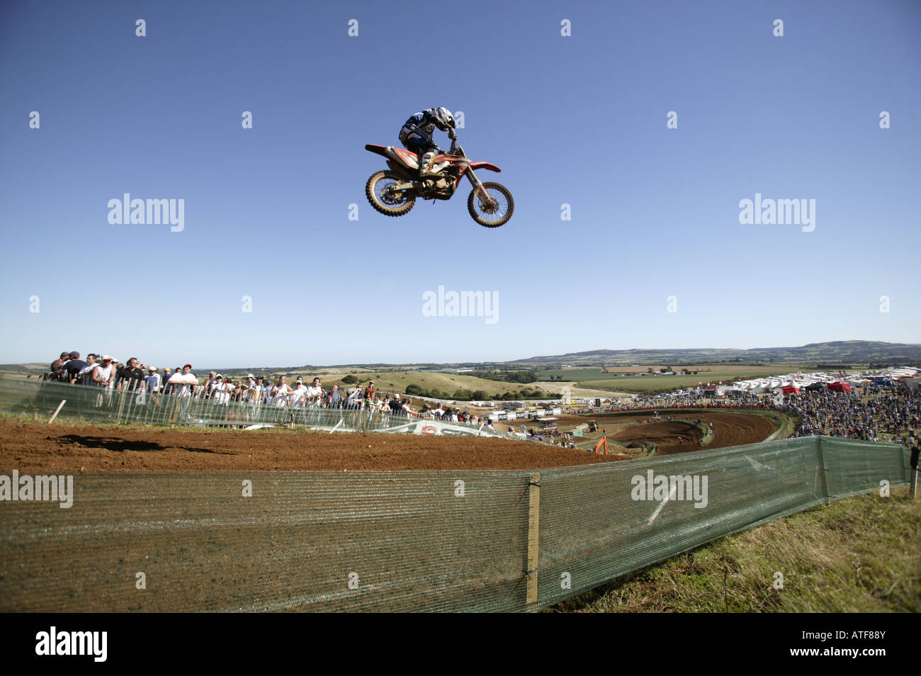 A Motocross MX racer in action Stock Photo - Alamy