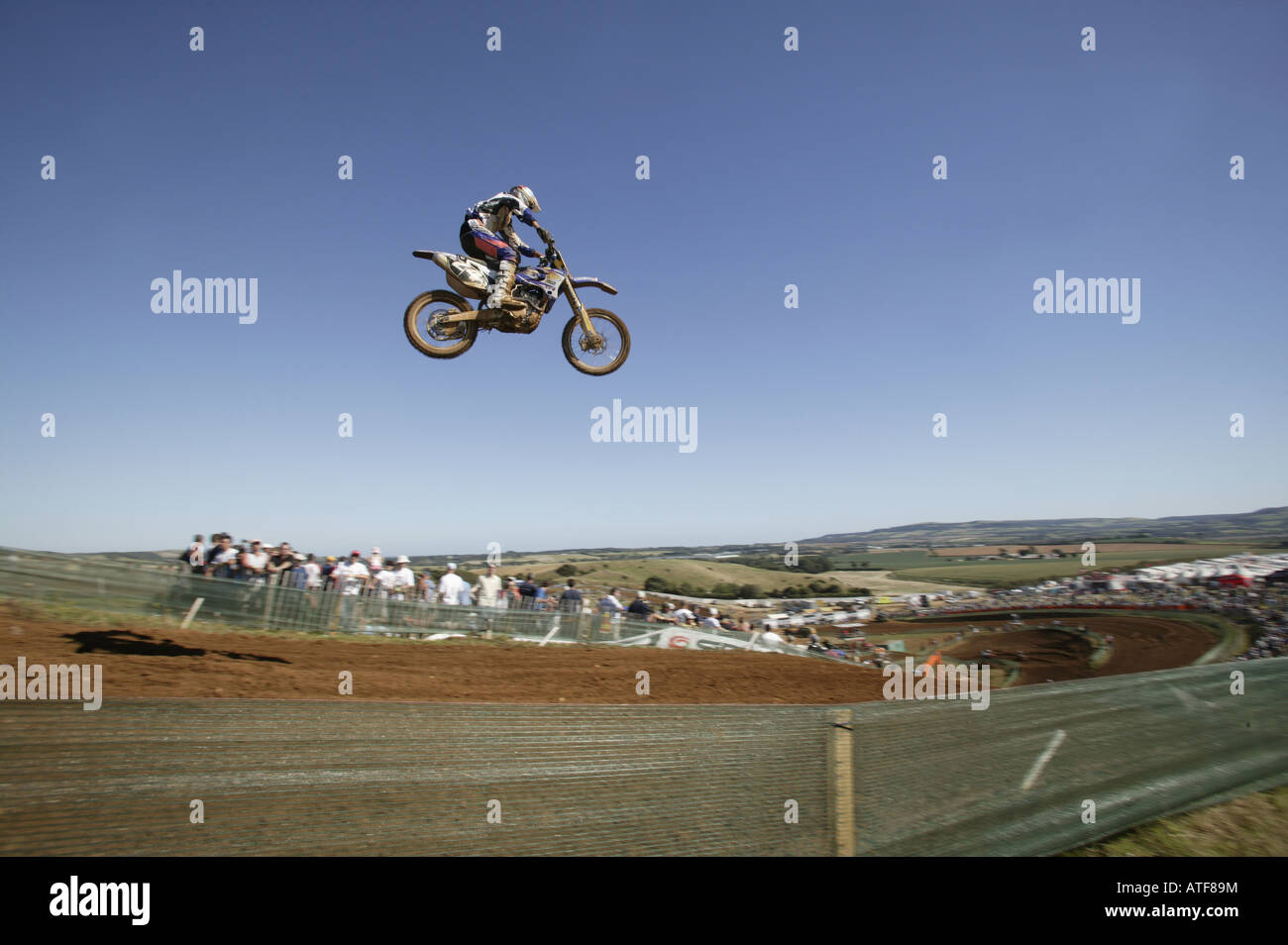 A Motocross MX racer in action Stock Photo - Alamy