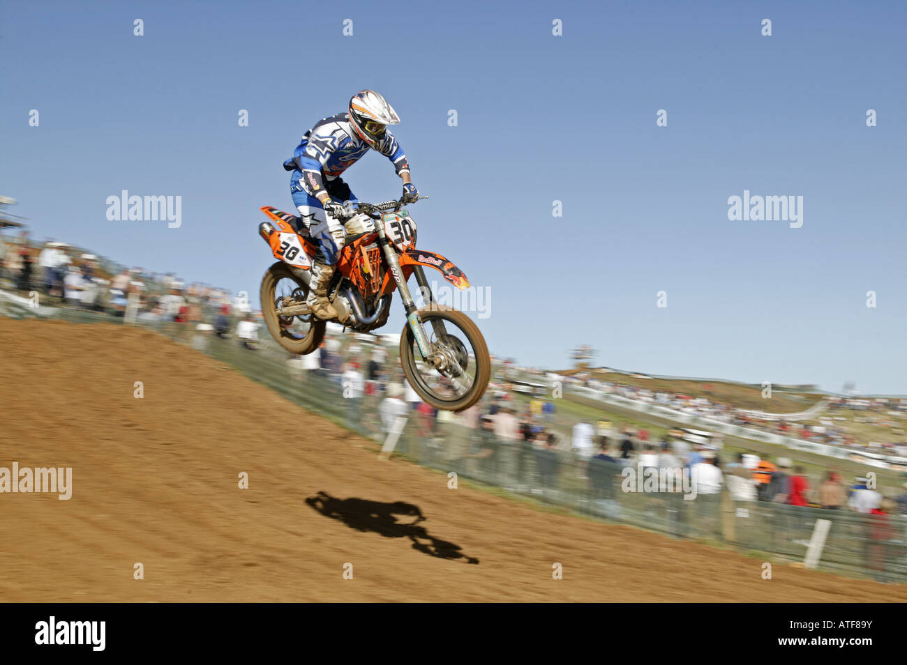 A Motocross MX racer in action Stock Photo - Alamy