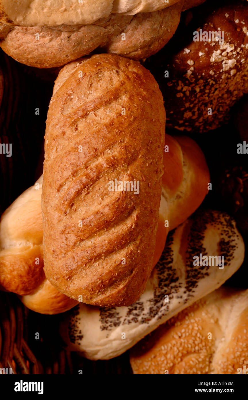 rustic traditionally baked bread loaves and rolls Stock Photo - Alamy