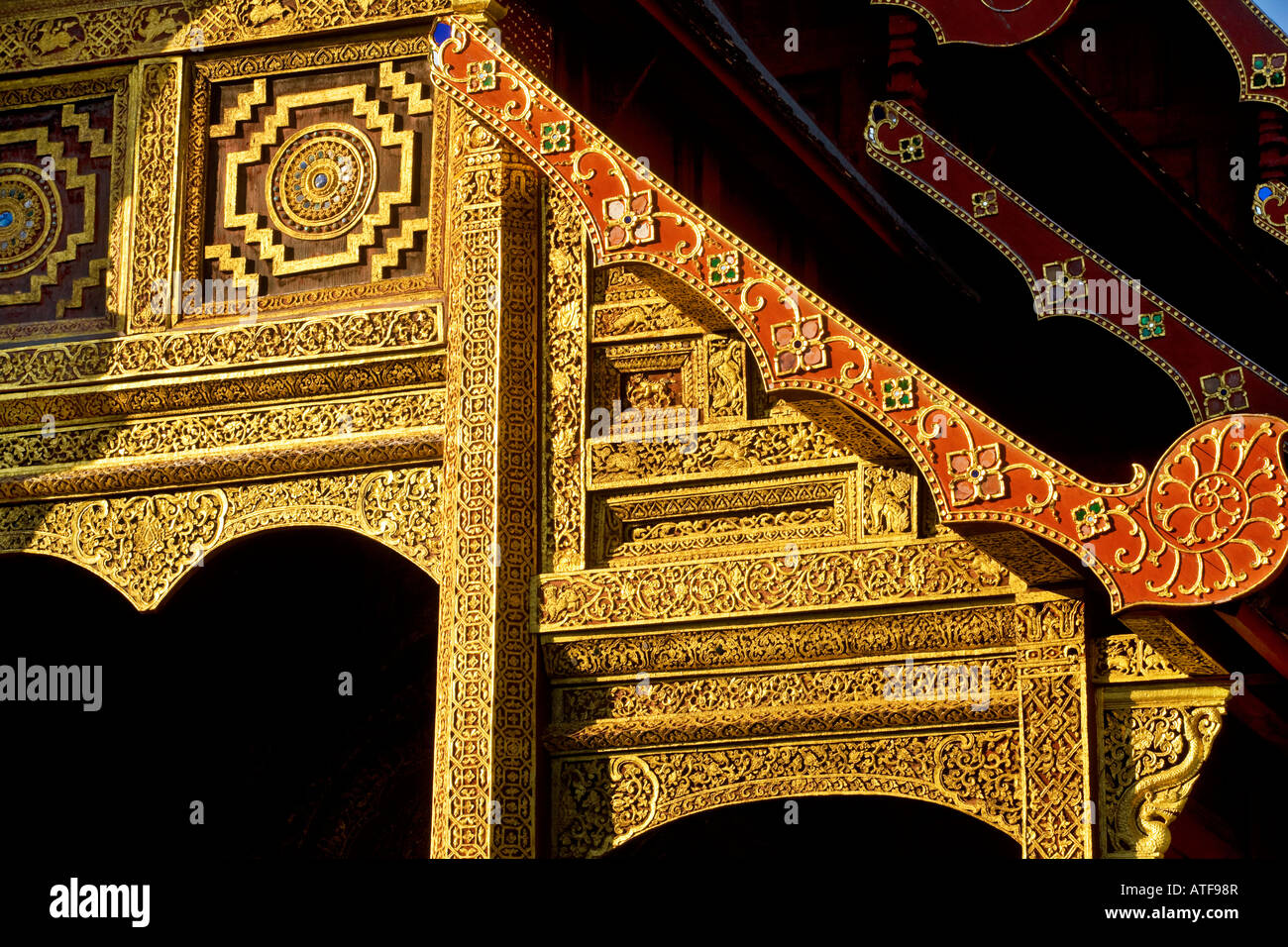 detail wat phra sing temple in chiang mai Stock Photo - Alamy