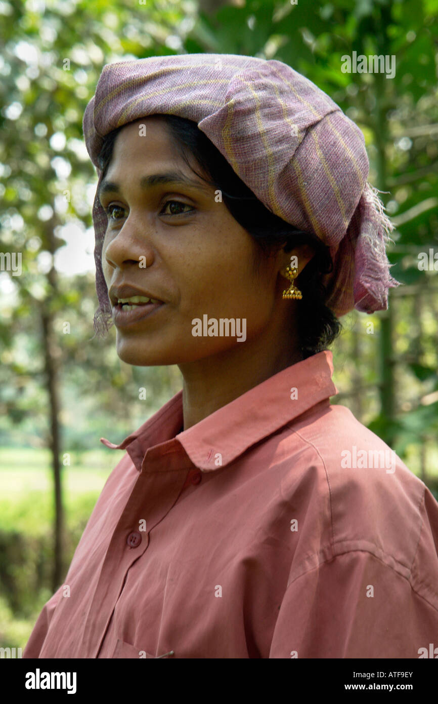 indian woman farm worker portrait south india Stock Photo - Alamy