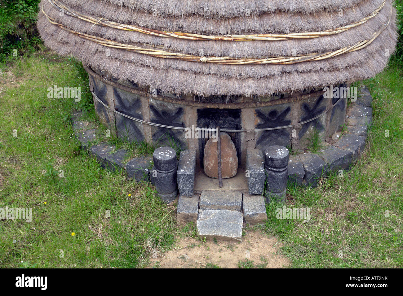 detail of toda village temple near ooty hill station in south india ...