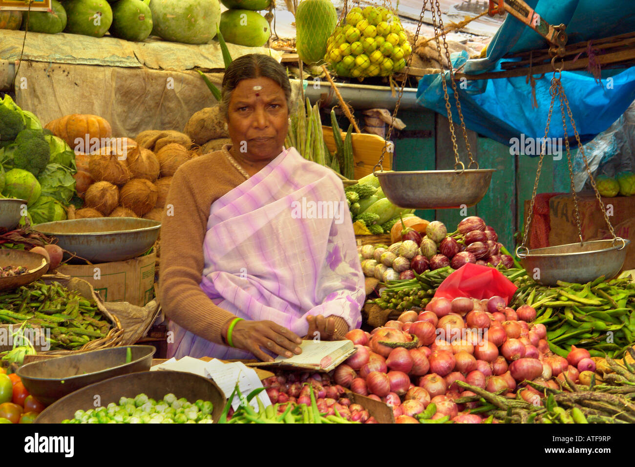 indian woman market trader stall ooty hill station south india Stock ...