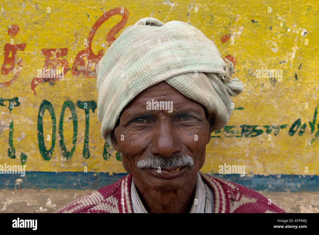 portriat of indian village man in local costume at ooty hill station in ...
