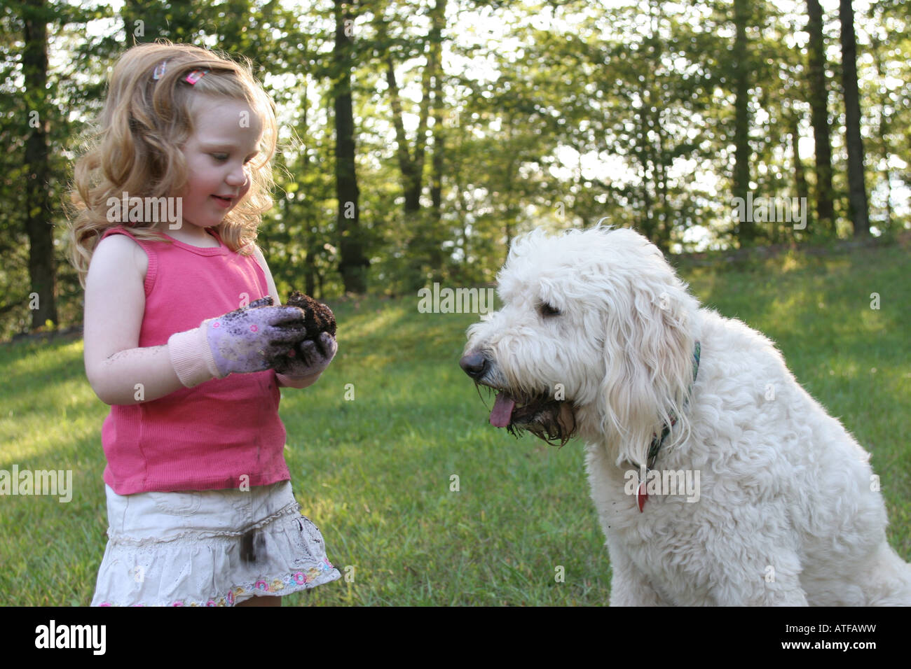 Messy child and dog hi-res stock photography and images - Alamy