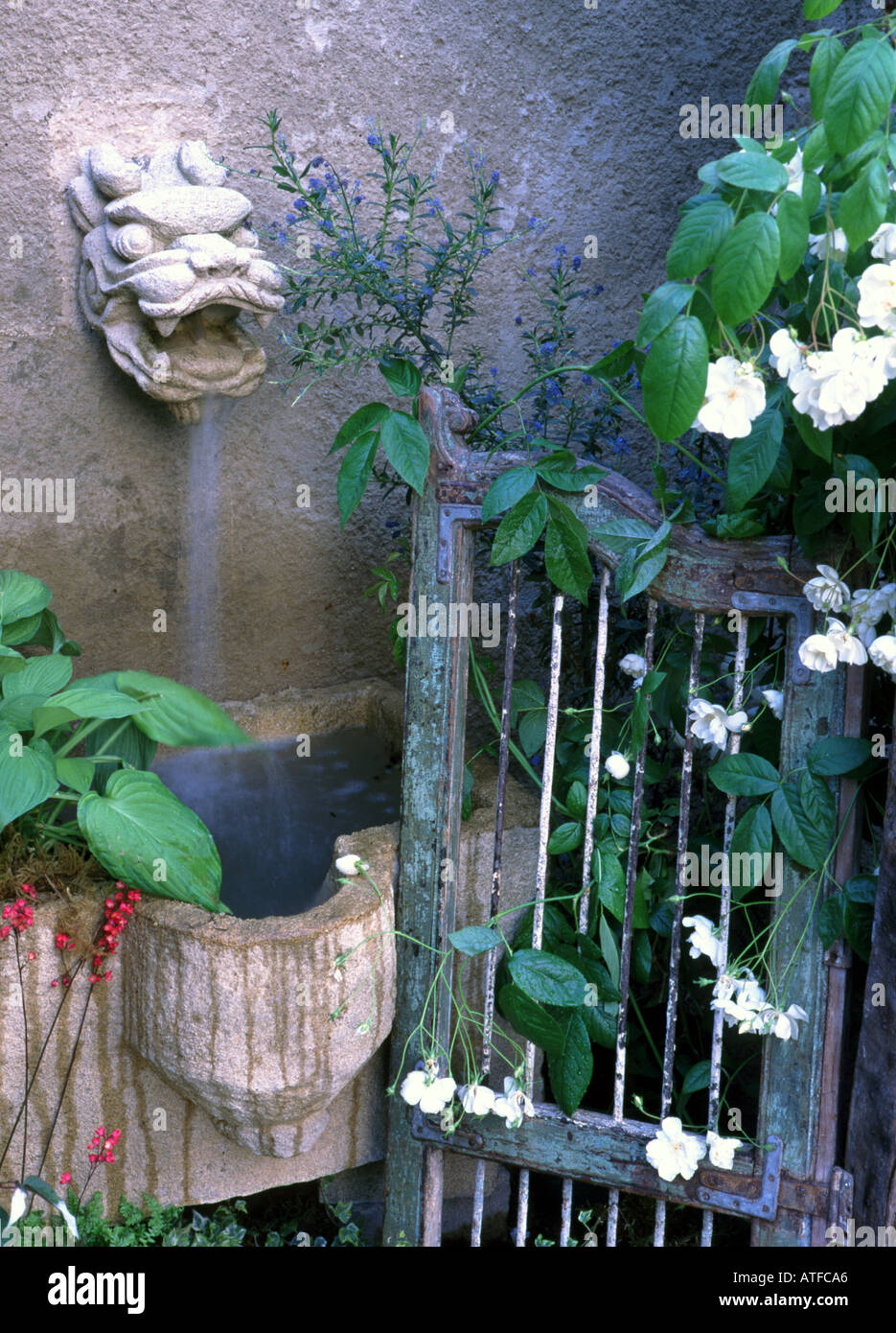 Gothic Head water feature in Redwood Stone display Chelsea Flower Show ...