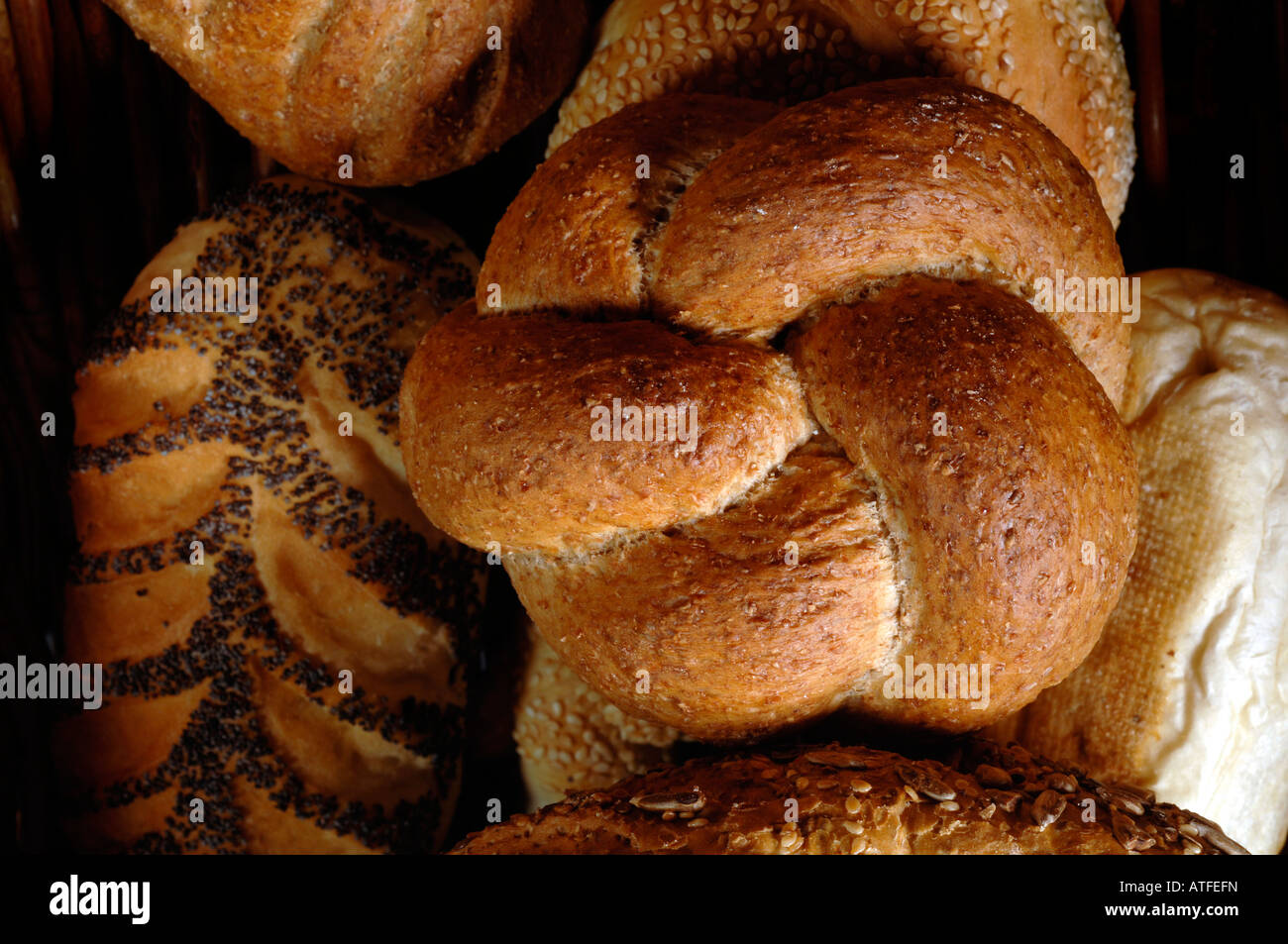 rustic traditionally baked bread loaves and rolls Stock Photo - Alamy