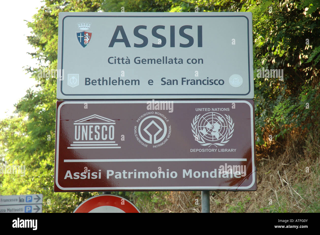 Sign for Assisi Stock Photo - Alamy